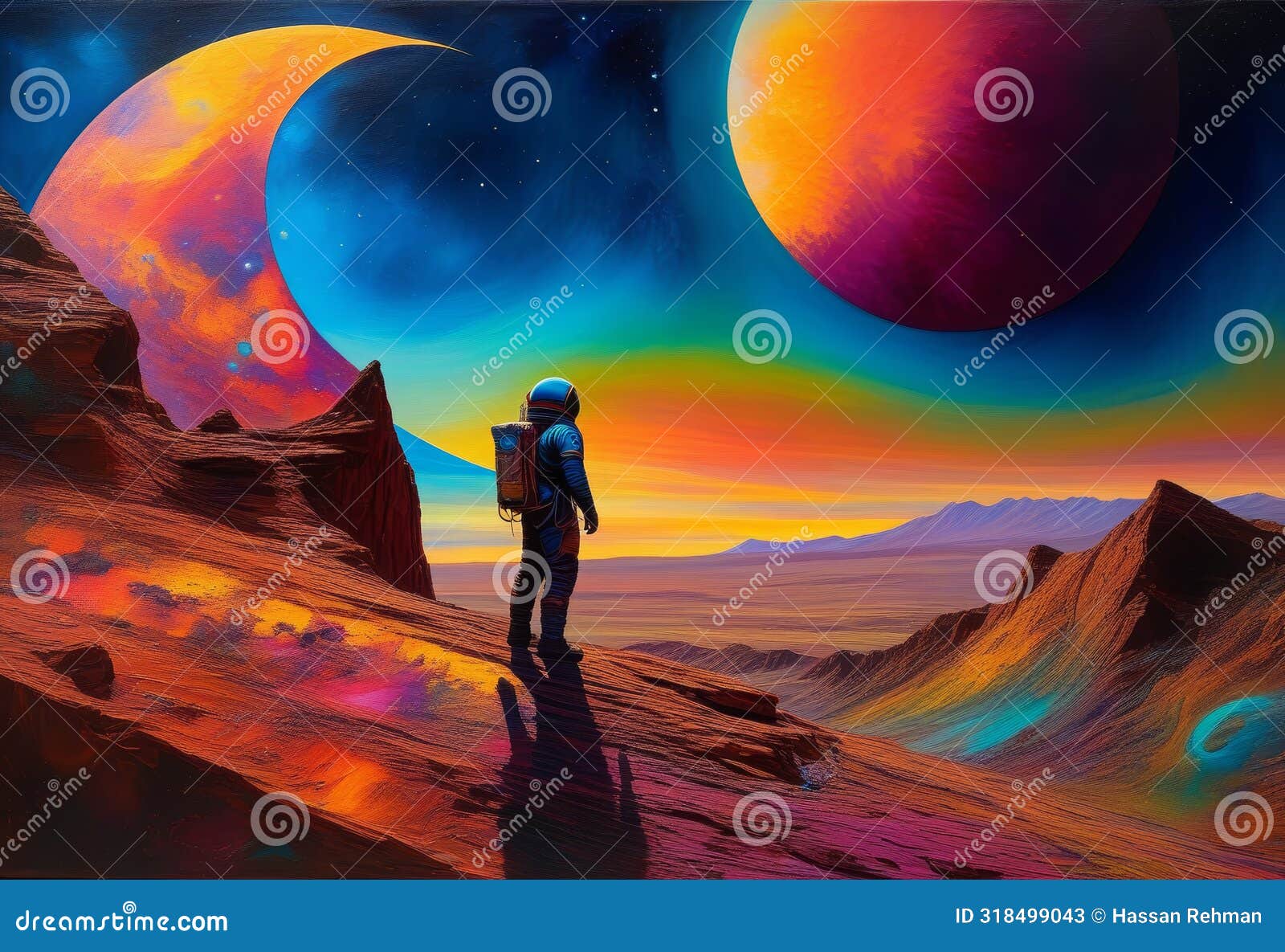 Journey of the Eclipse Explorer in Technicolor Stock Illustration ...