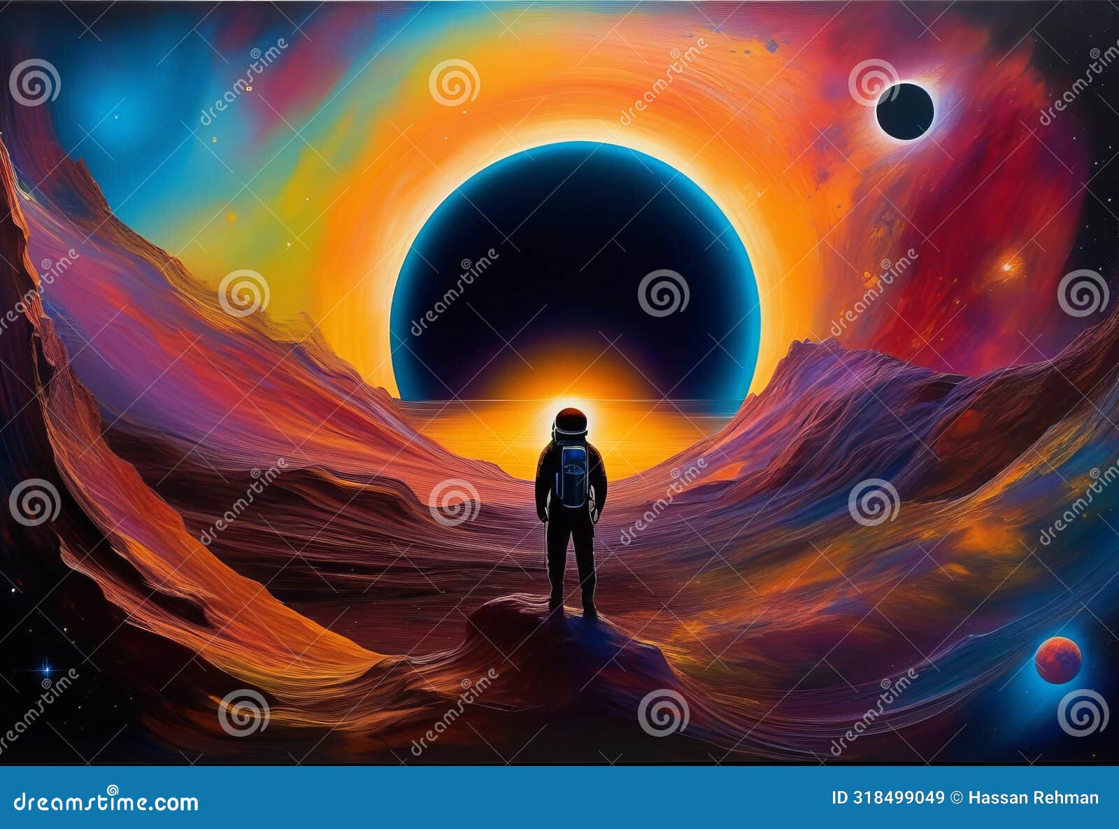 Journey of the Eclipse Explorer in Technicolor Stock Illustration ...