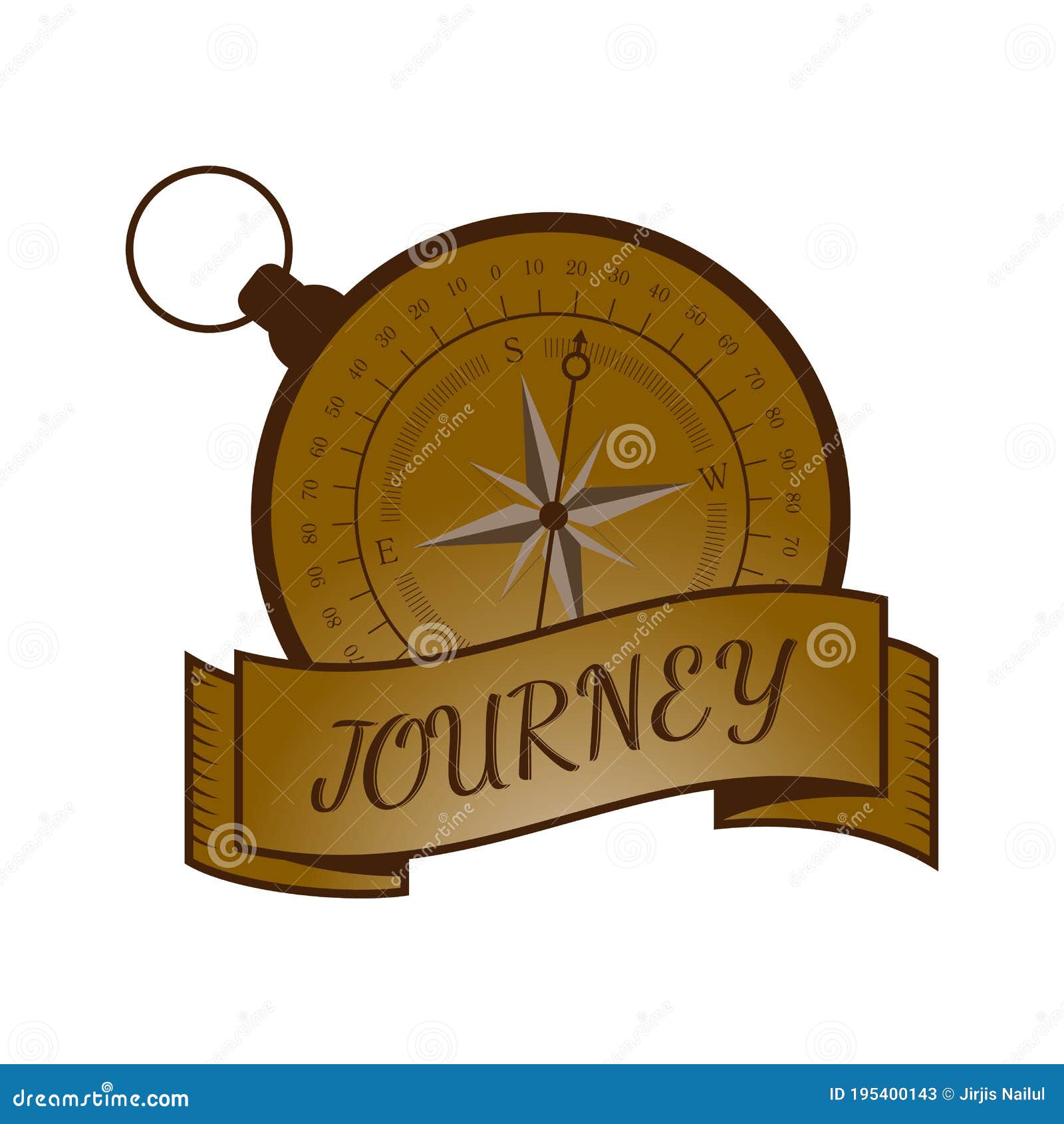Journey Handwritten Modern Calligraphy with Compass Stock Vector ...