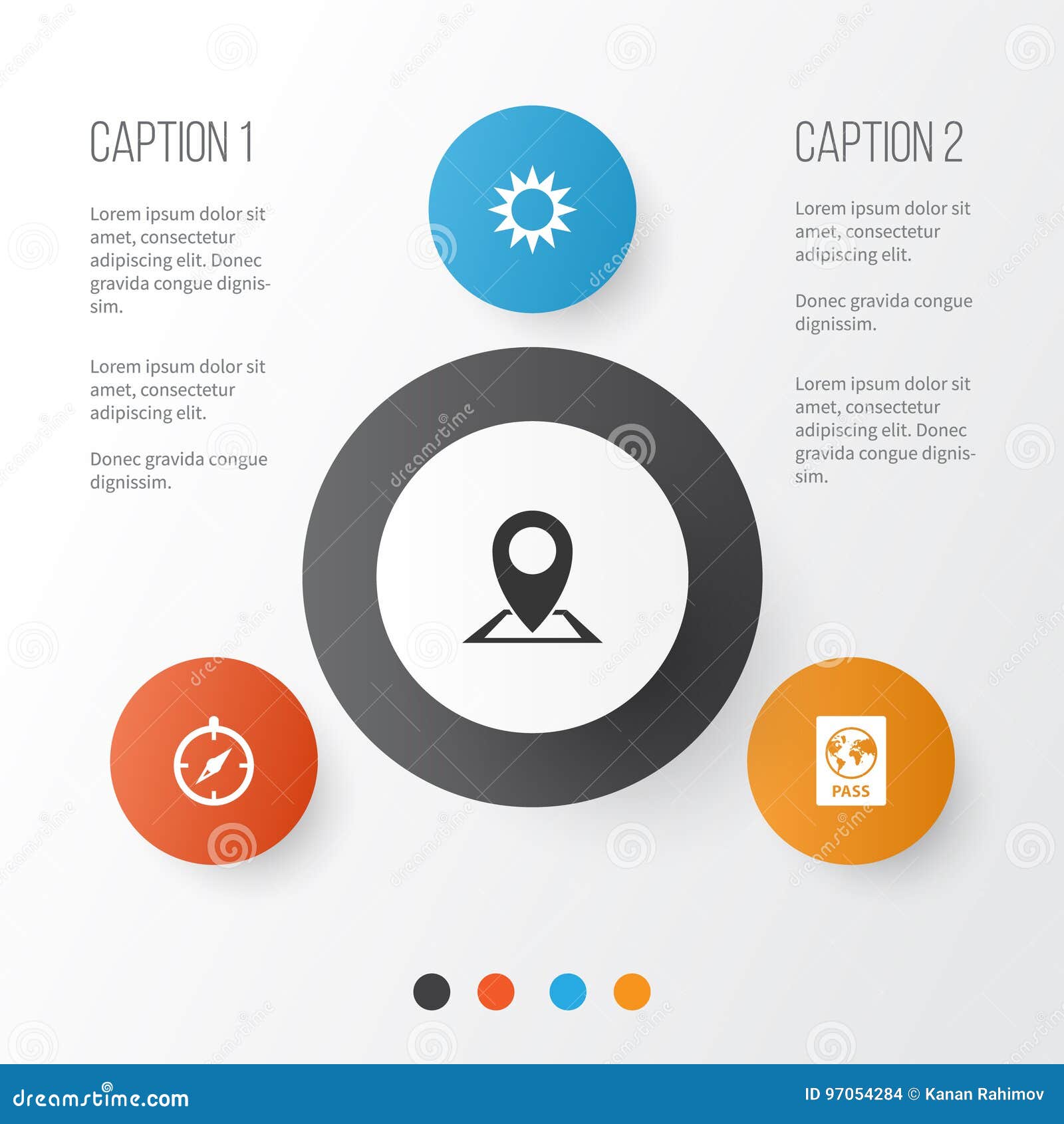 Journey Icons Set. Collection of Location, Sunny, Guide and Other ...