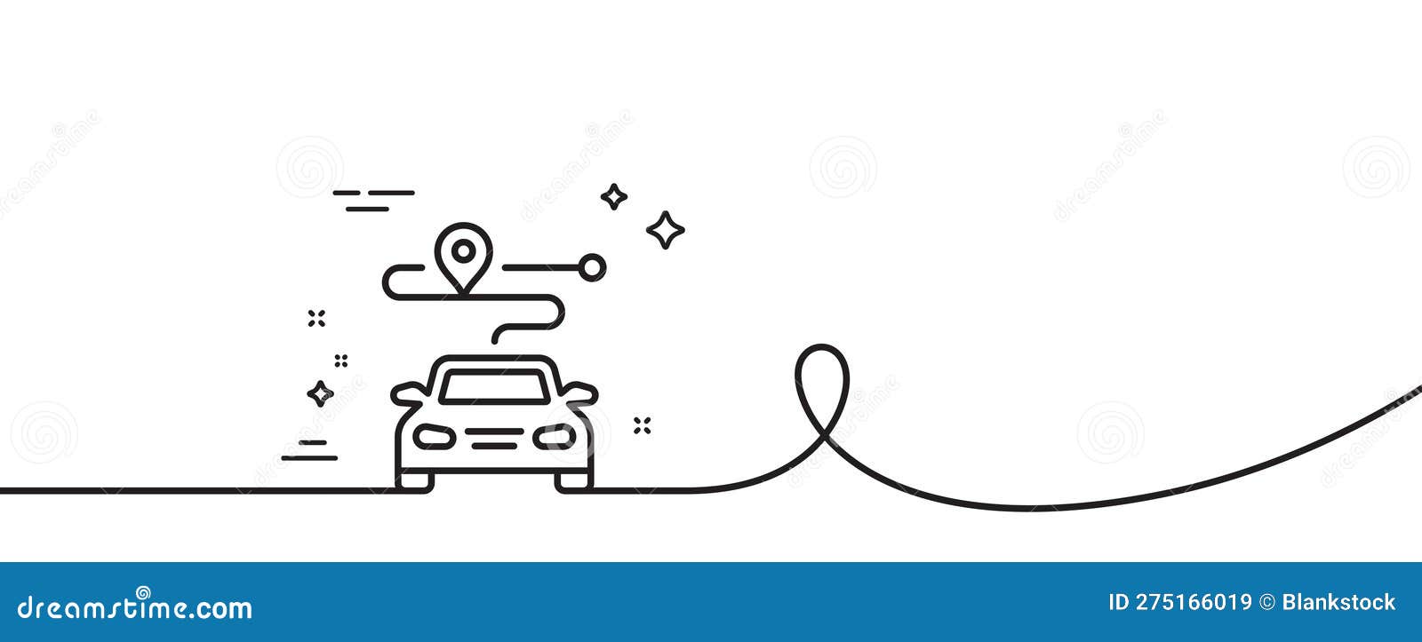 Journey Line Icon. Road Path Sign. Continuous Line with Curl. Vector ...