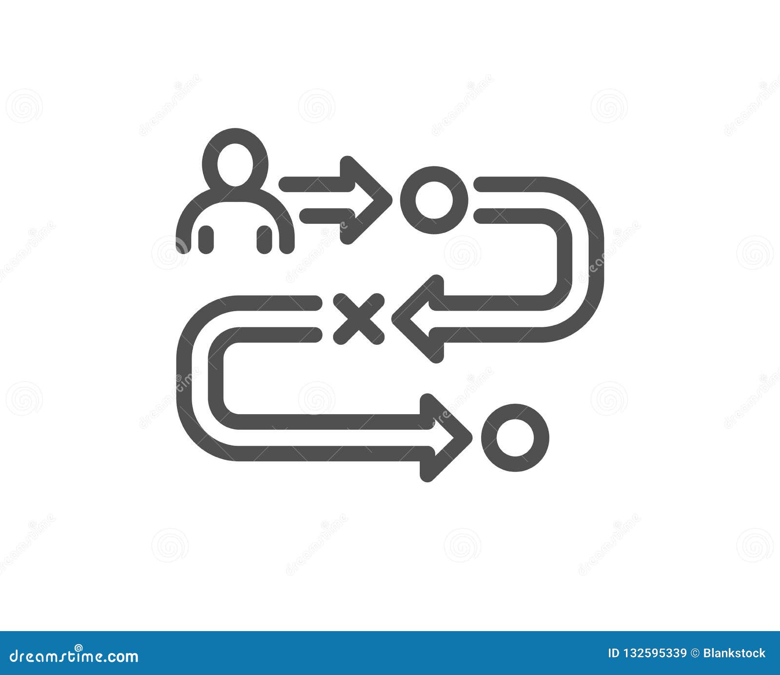 Journey Path Line Icon. Project Process Sign. Vector Stock Vector ...