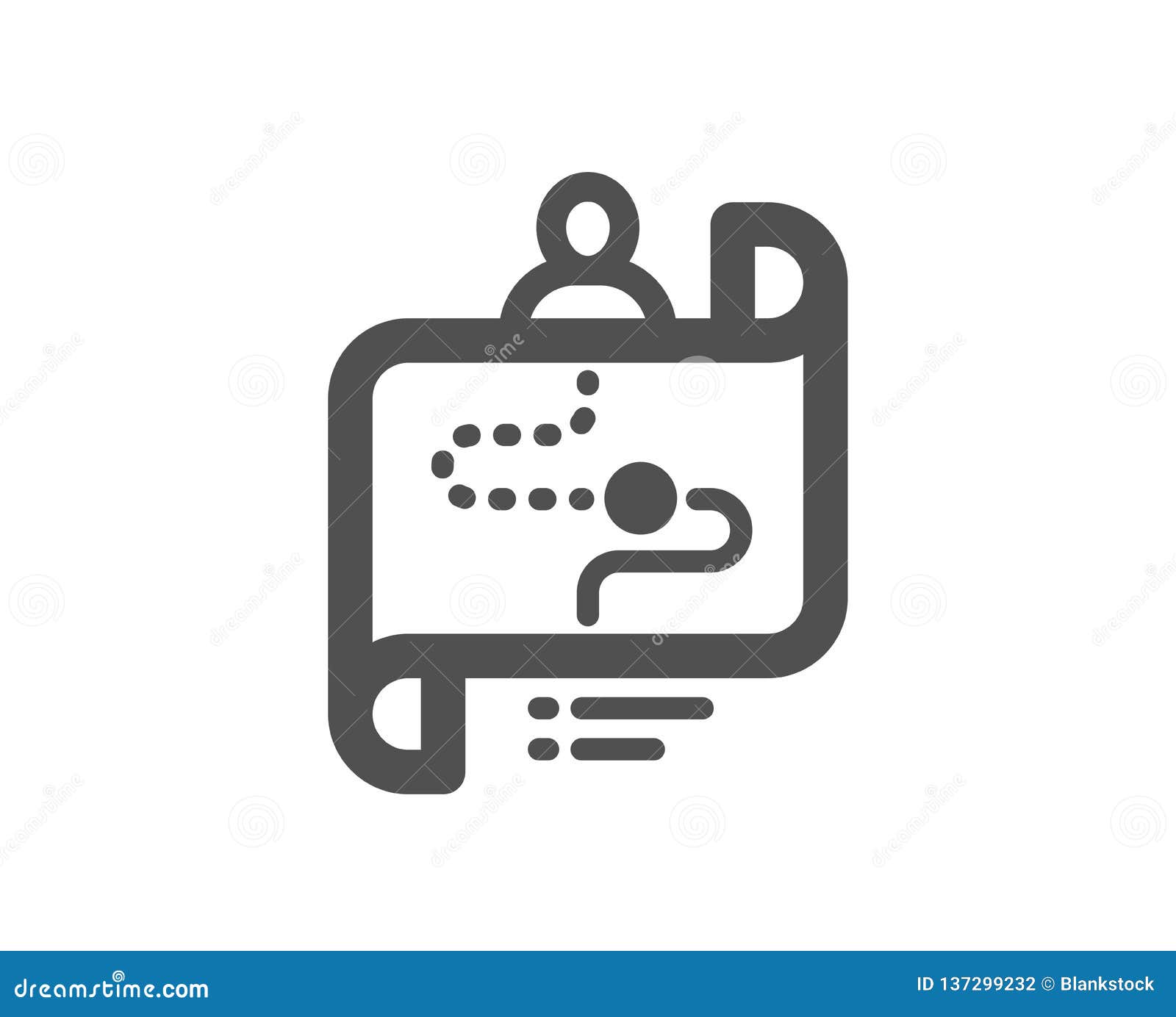 Journey Path Map Icon. Project Process Sign. Vector Stock Vector ...