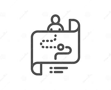 Journey Path Map Line Icon. Project Process Sign. Vector Stock Vector ...