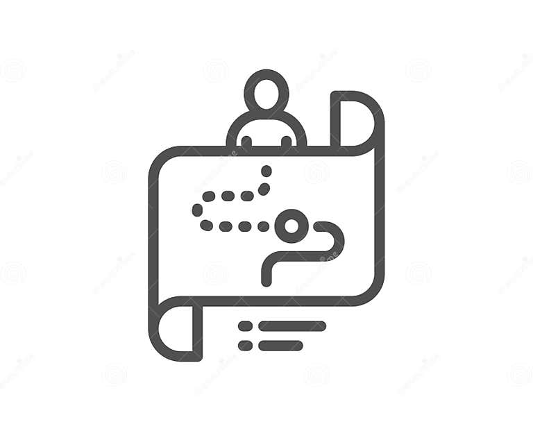 Journey Path Map Line Icon. Project Process Sign. Vector Stock Vector ...