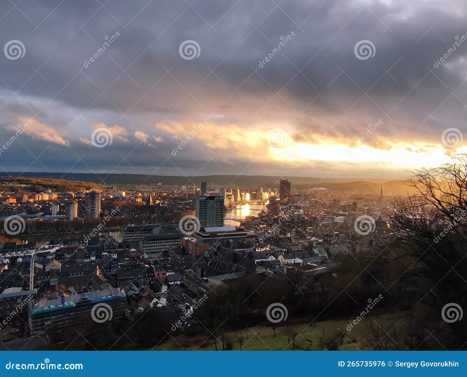 A Journey through the Streets of Europe. Sunset, Panorama. Stock Photo ...