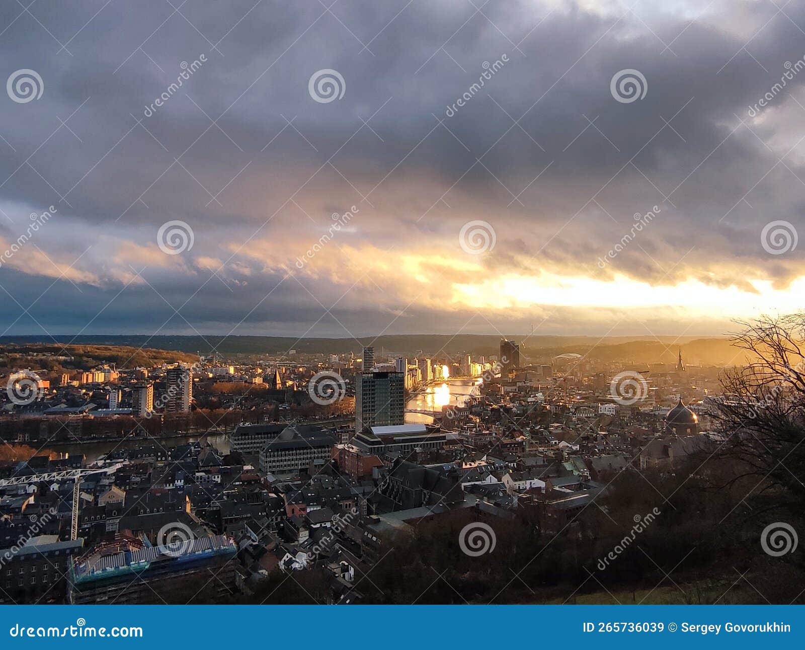 A Journey through the Streets of Europe. Sunset, Panorama. Stock Image ...
