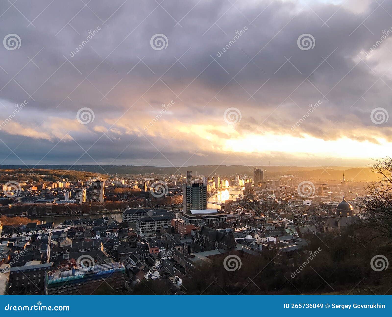 A Journey through the Streets of Europe. Sunset, Panorama. Stock Image ...