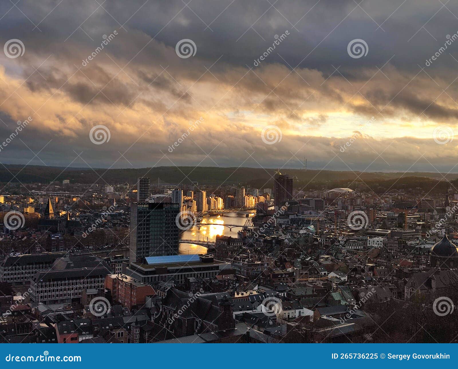 A Journey through the Streets of Europe. Sunset, Panorama. Stock Image ...