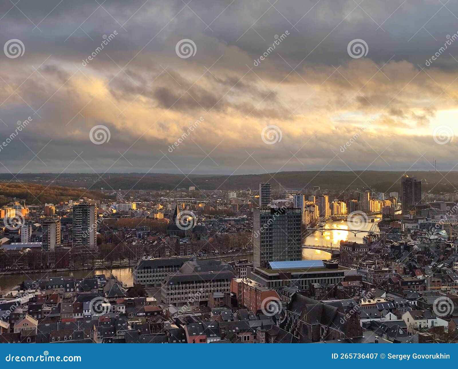 A Journey through the Streets of Europe. Sunset, Panorama. Stock Image ...
