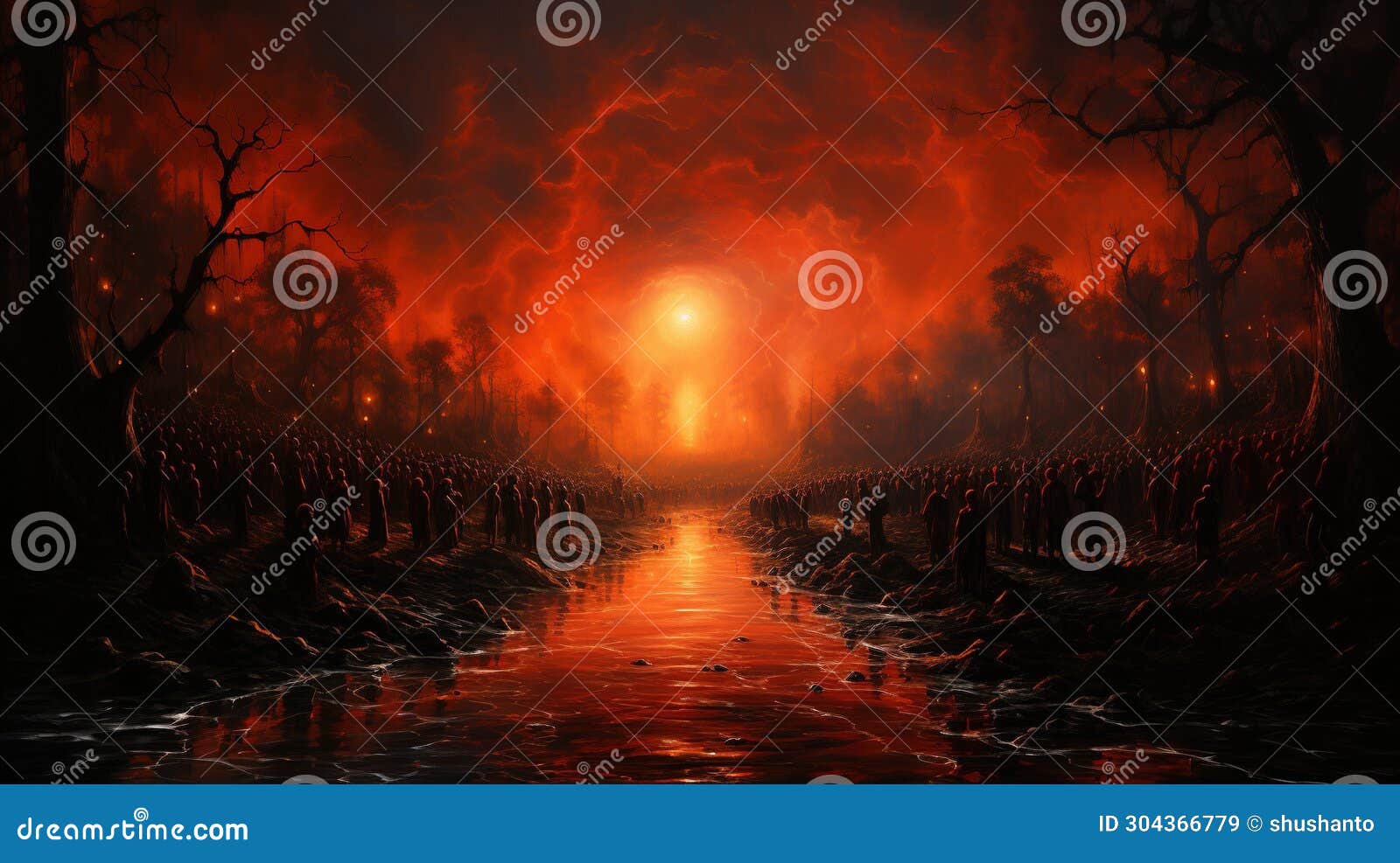Journey To the Deepest and Darkest Circle of Hell Stock Illustration ...
