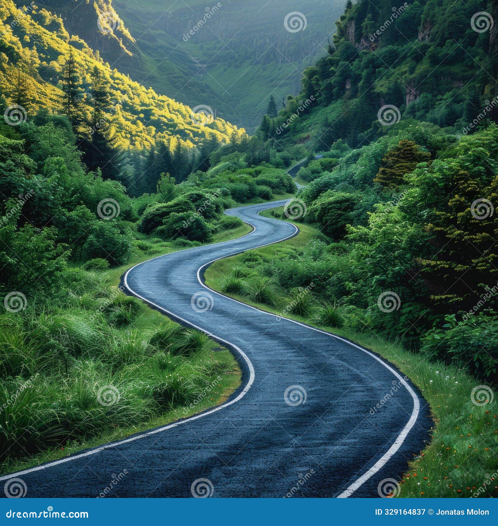 Journey To Success: a Winding Road of Determination, Stock Illustration ...