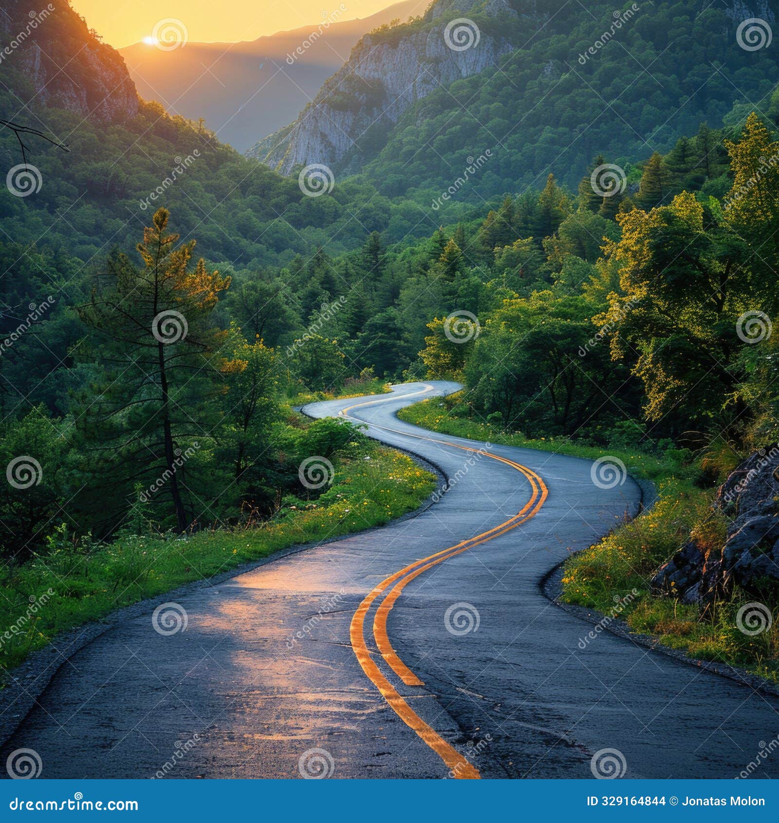 Journey To Success: a Winding Road of Determination, Stock Illustration ...
