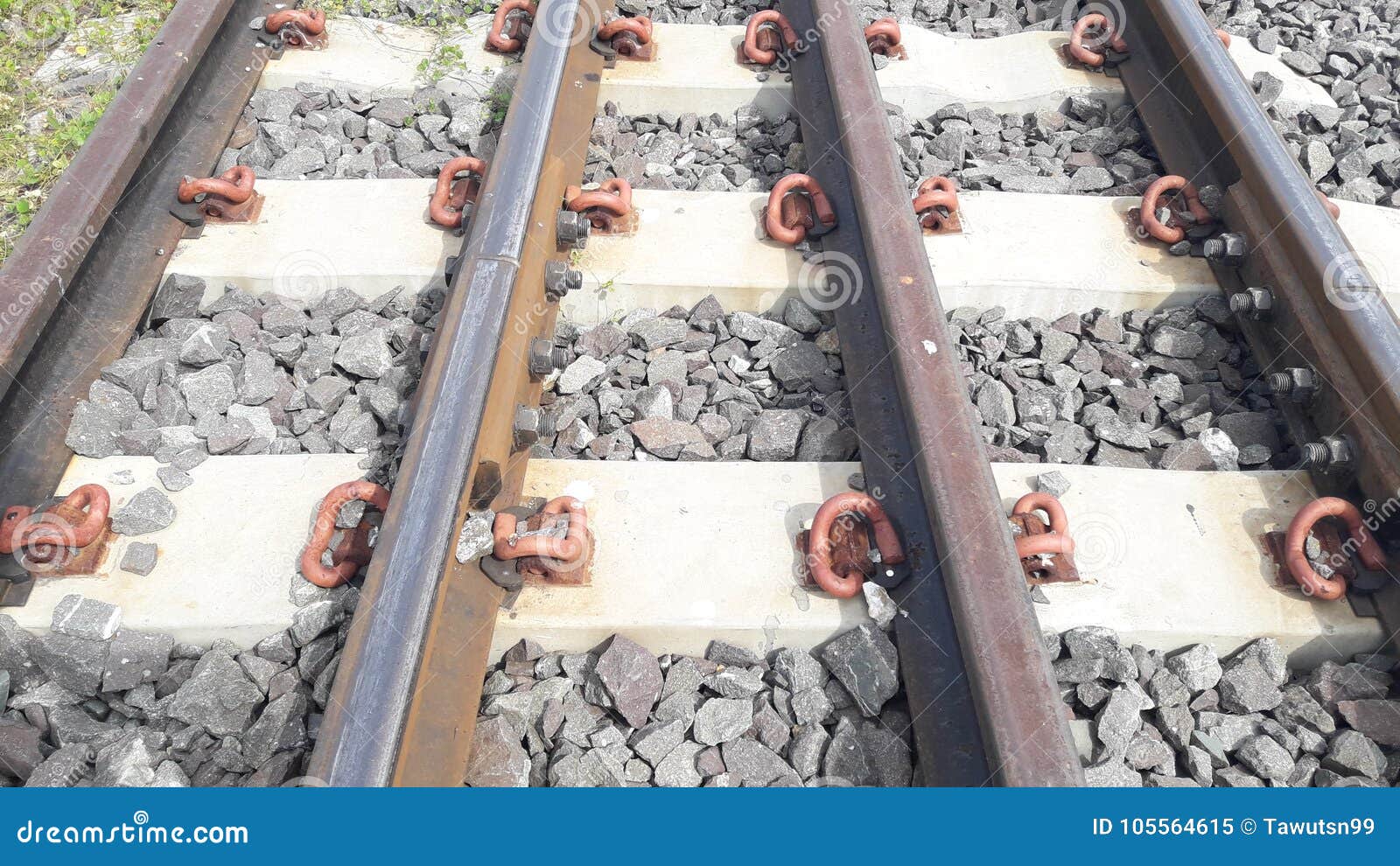The Rail Line of Steel Rail. Stock Image - Image of tough, rail: 105564615