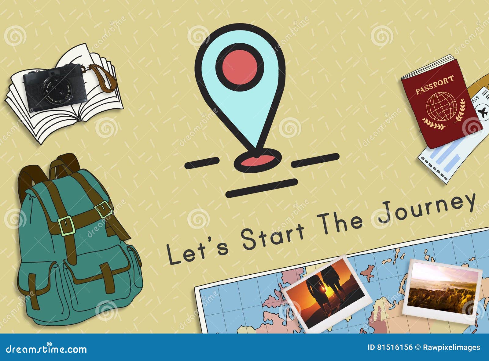 Journey Trip Travel Discover Explore Concept Stock Illustration ...