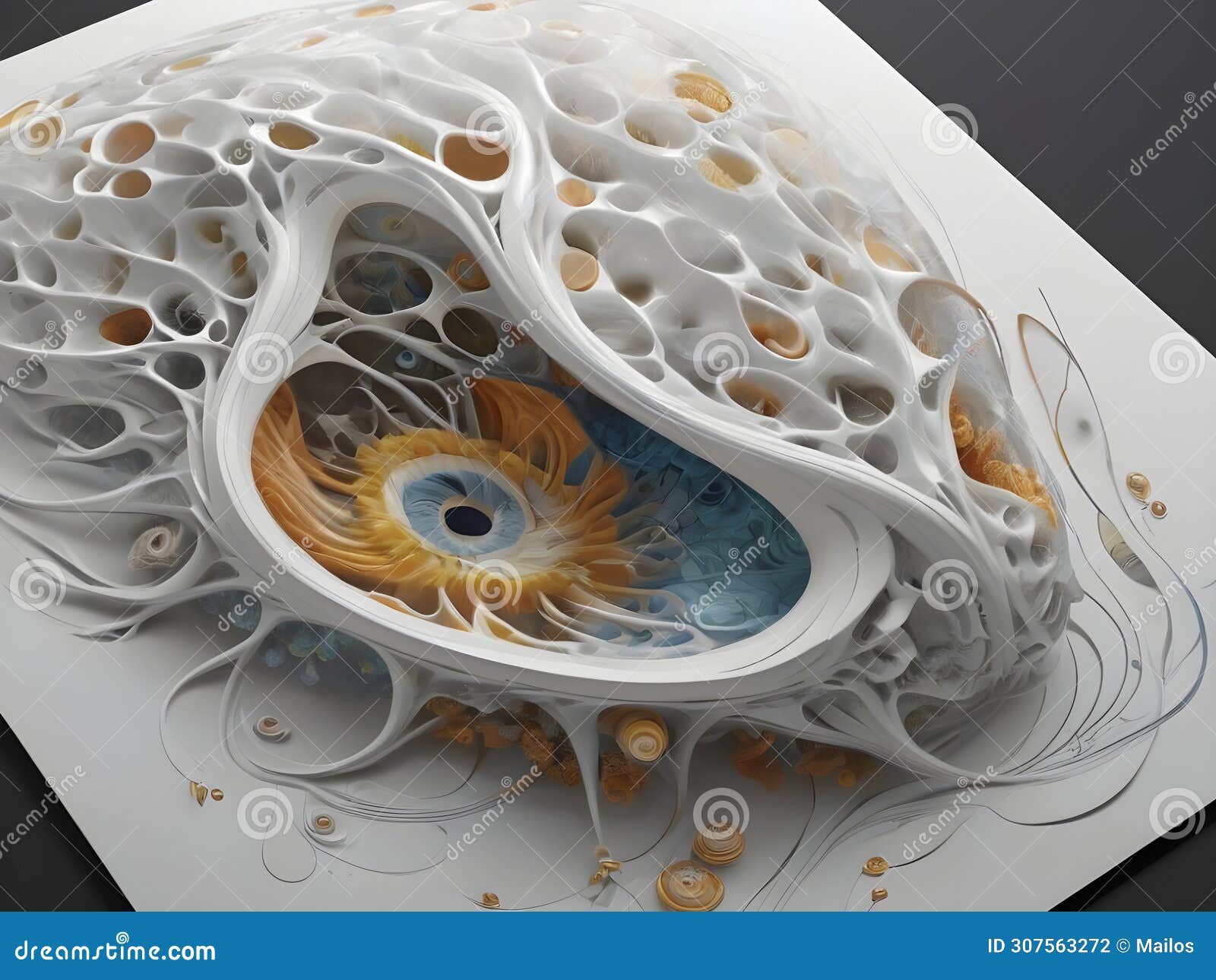 Journey into the Unseen. Unprecedented Beauty of Biomorphic Art Stock ...