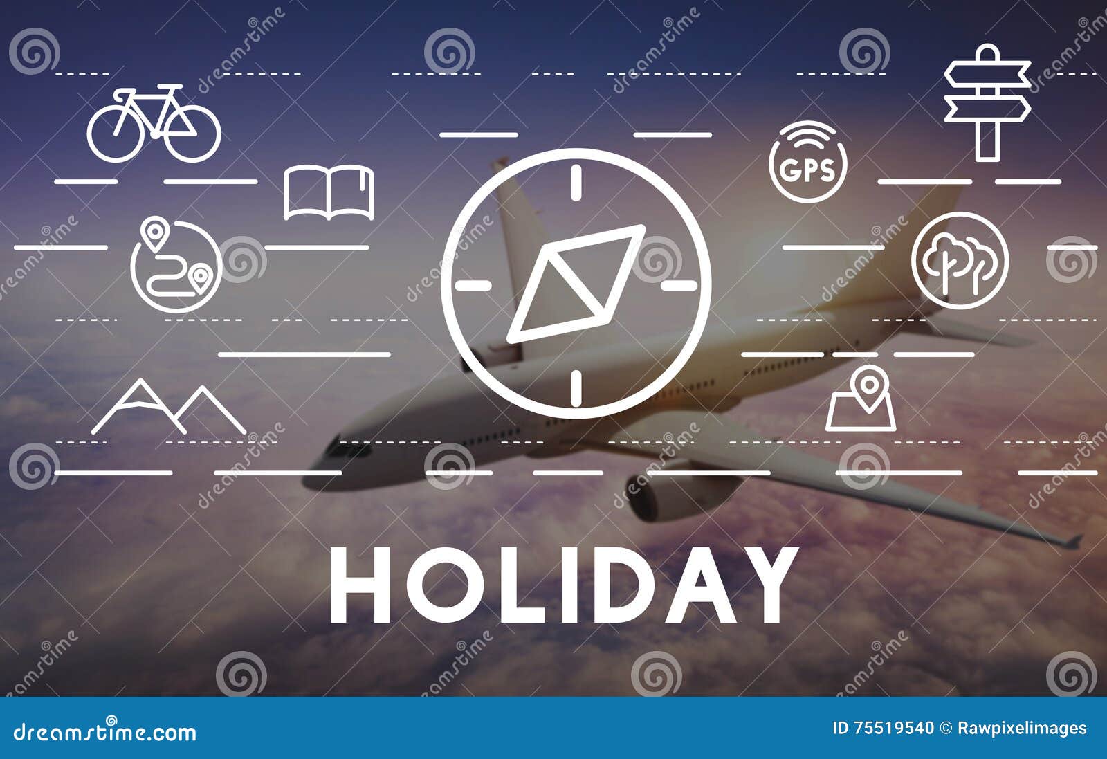 Journey Vacation Holiday Travel Compass Concept Stock Illustration ...