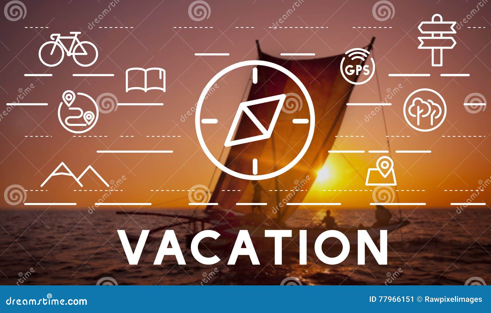 Journey Vacation Holiday Travel Compass Concept Stock Illustration ...