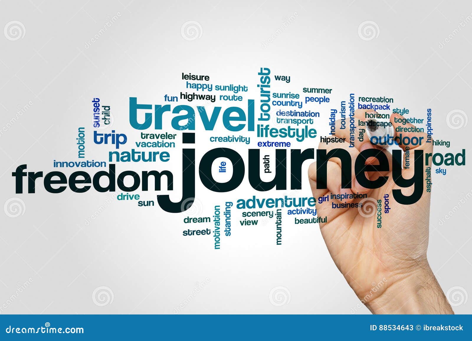 Journey word cloud stock image. Image of success, landscape - 88534643