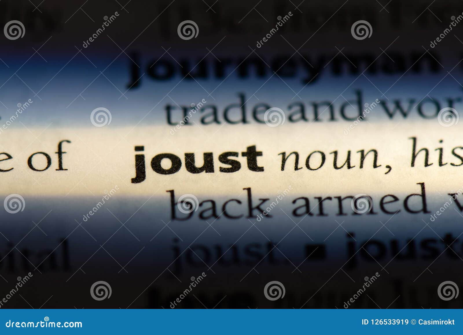 Joust stock image. Image of word, closeup, text, english - 126533919