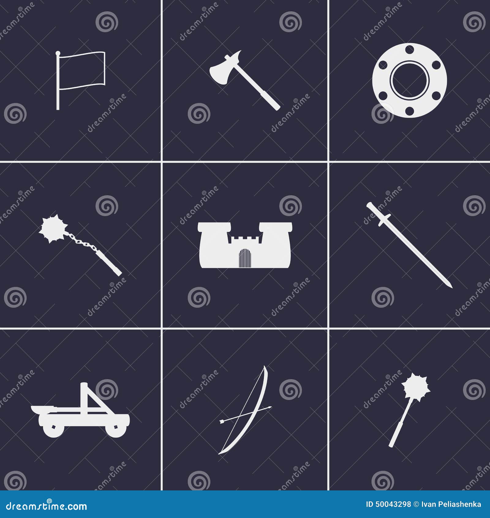 Jousting icons stock illustration. Illustration of warrior - 50043298