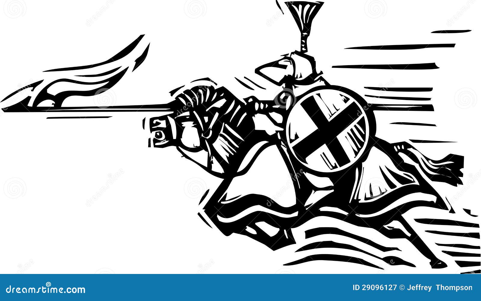 Jousting Knight Right stock vector. Illustration of woodcut - 29096127
