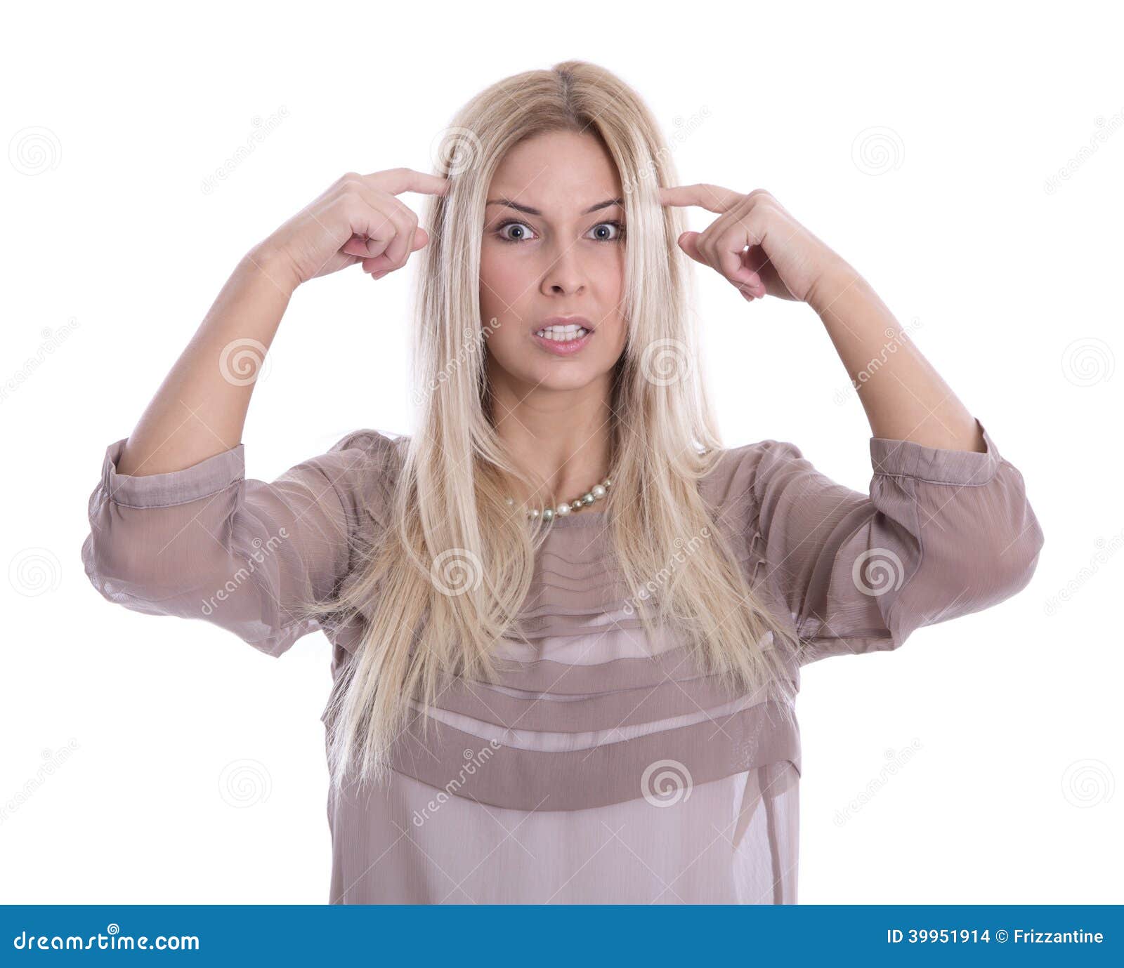 A Jovem Mulher Isolada Tem O Migrane E é Aturdida. Foto de Stock ...