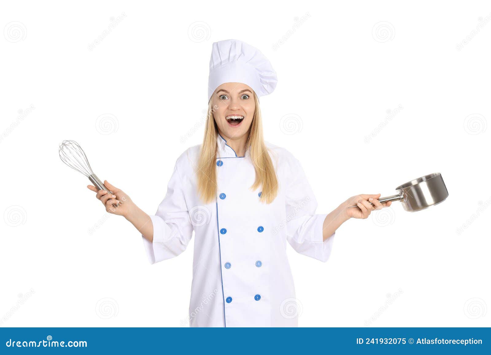 Joven Cocinera Aislada De Fondo Blanco Imagen de archivo - Imagen de ...