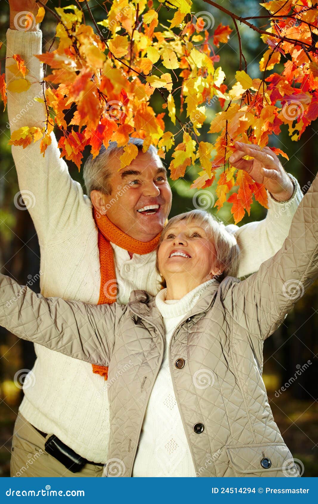 Joy of autumn stock photo. Image of leaf, foliage, couple - 24514294