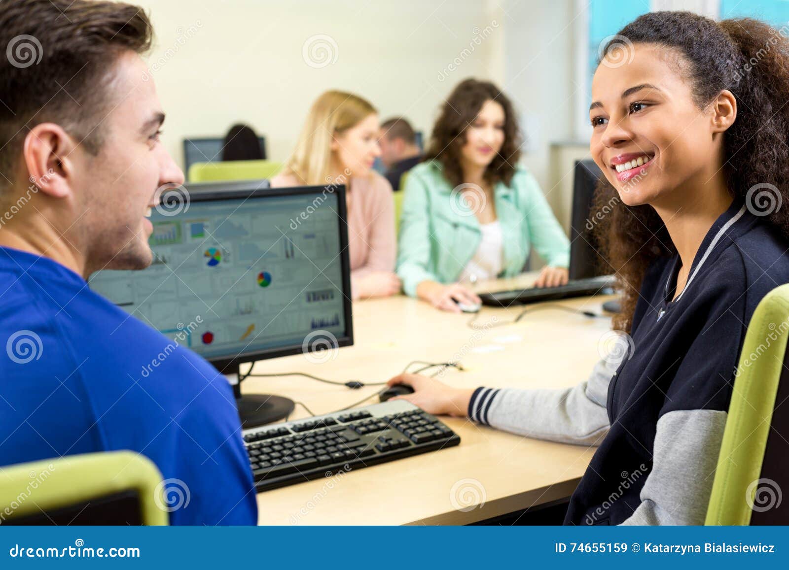 Joy of Collaboration while Learning Stock Image - Image of interest ...