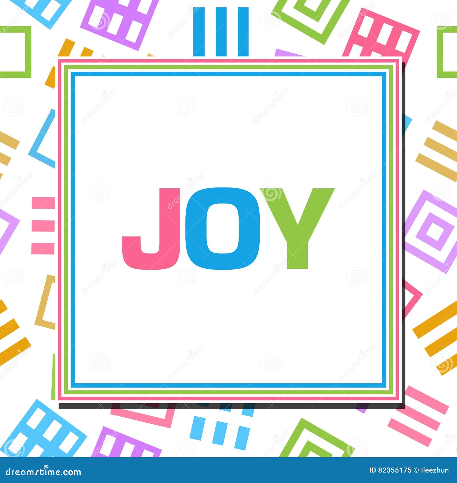 Joy Colorful Abstract Squares Stock Illustration - Illustration of ...