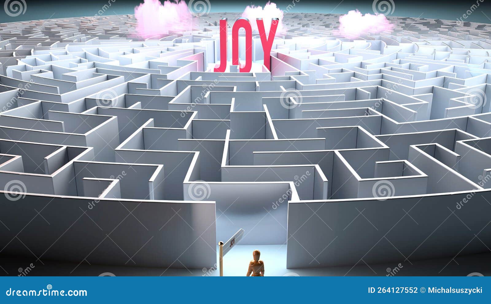 Joy and a Complicated Path To it Stock Illustration - Illustration of ...