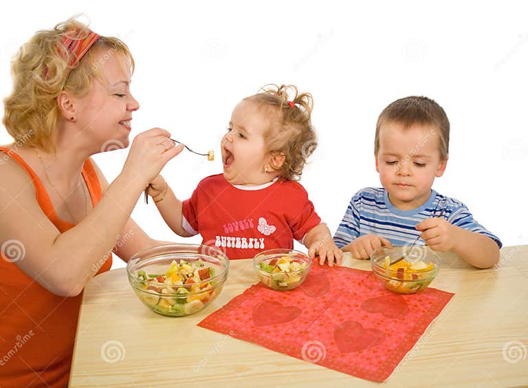 The joy of eating healthy stock image. Image of child - 2157789