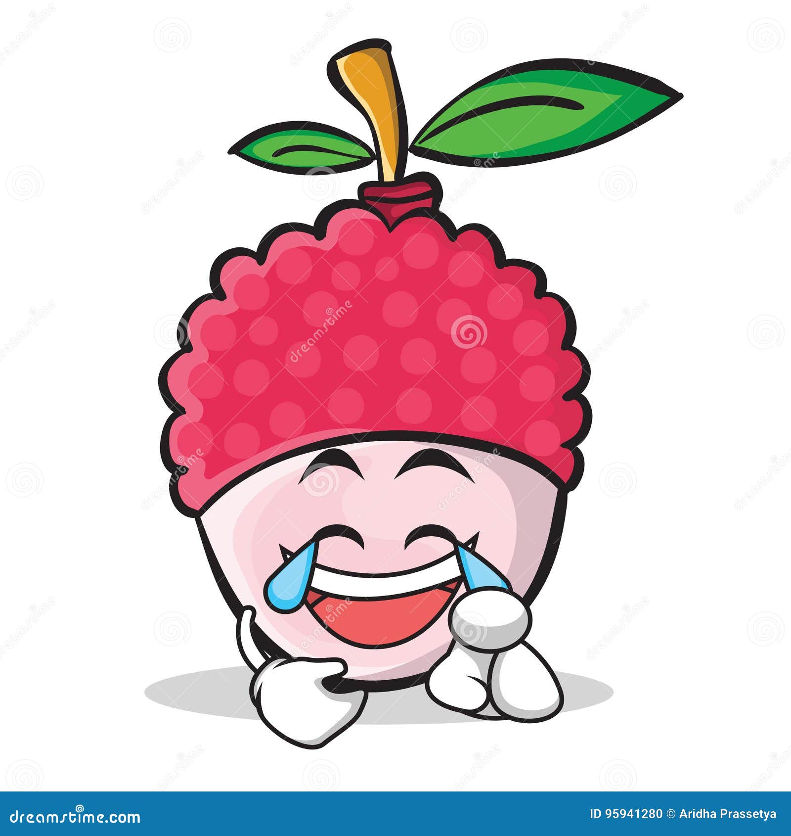 Joy Face Lychee Cartoon Character Style Stock Vector - Illustration of ...