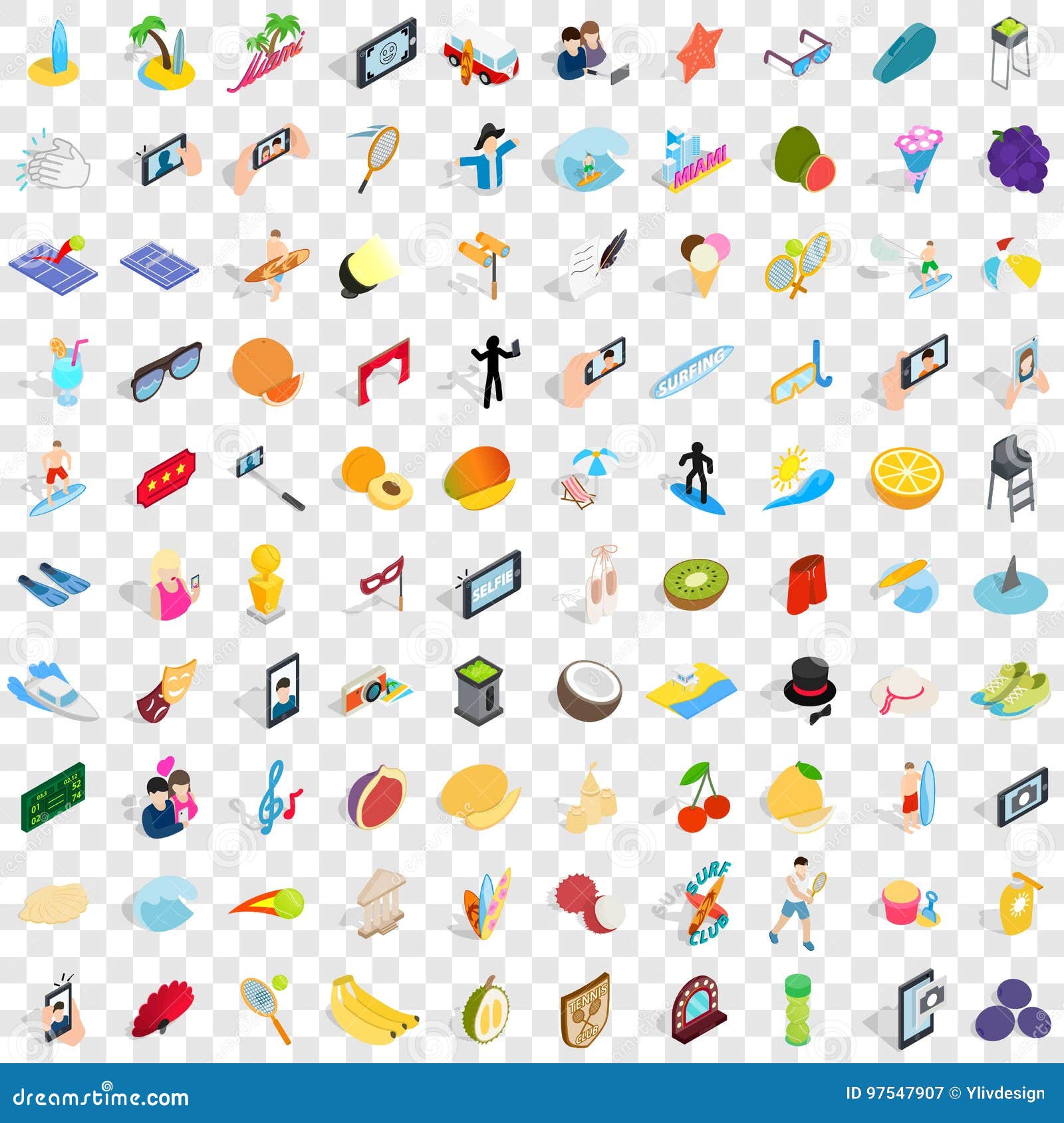100 Joy Icons Set, Isometric 3d Style Stock Vector - Illustration of ...
