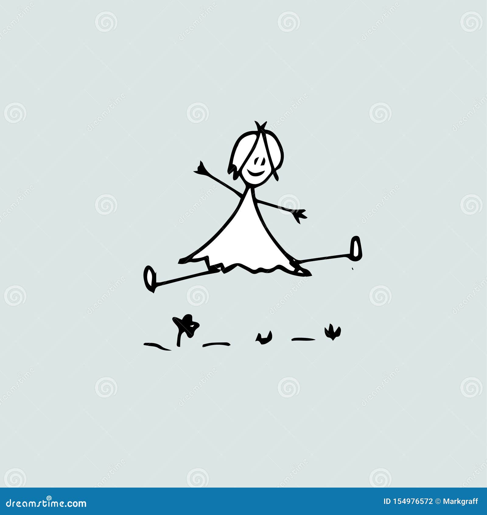Joy Idea, joyful girl stock illustration. Illustration of jump - 154976572