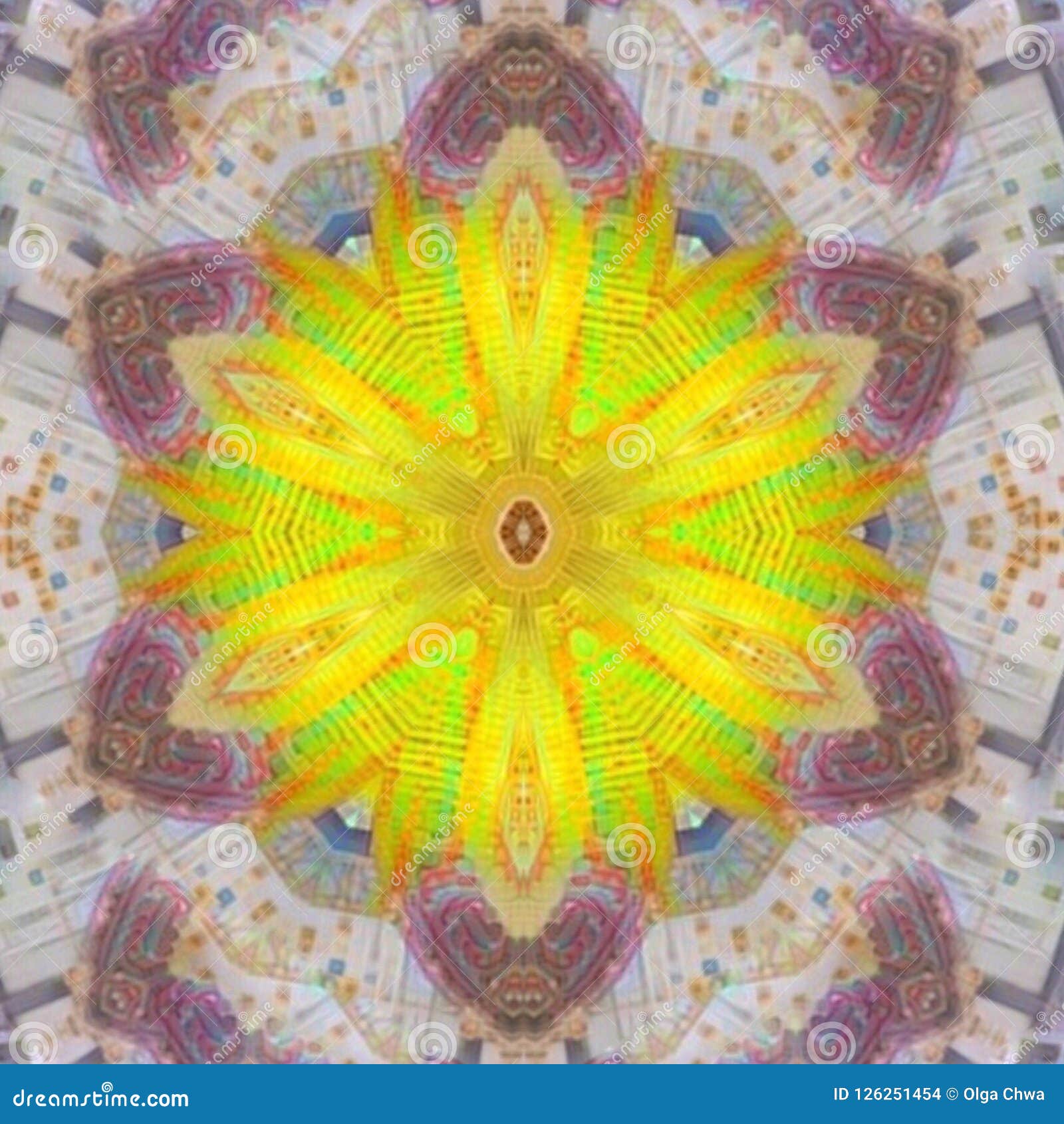 Joy Mandala Six Petal Yellow Flower Stock Photo - Image of pattern ...