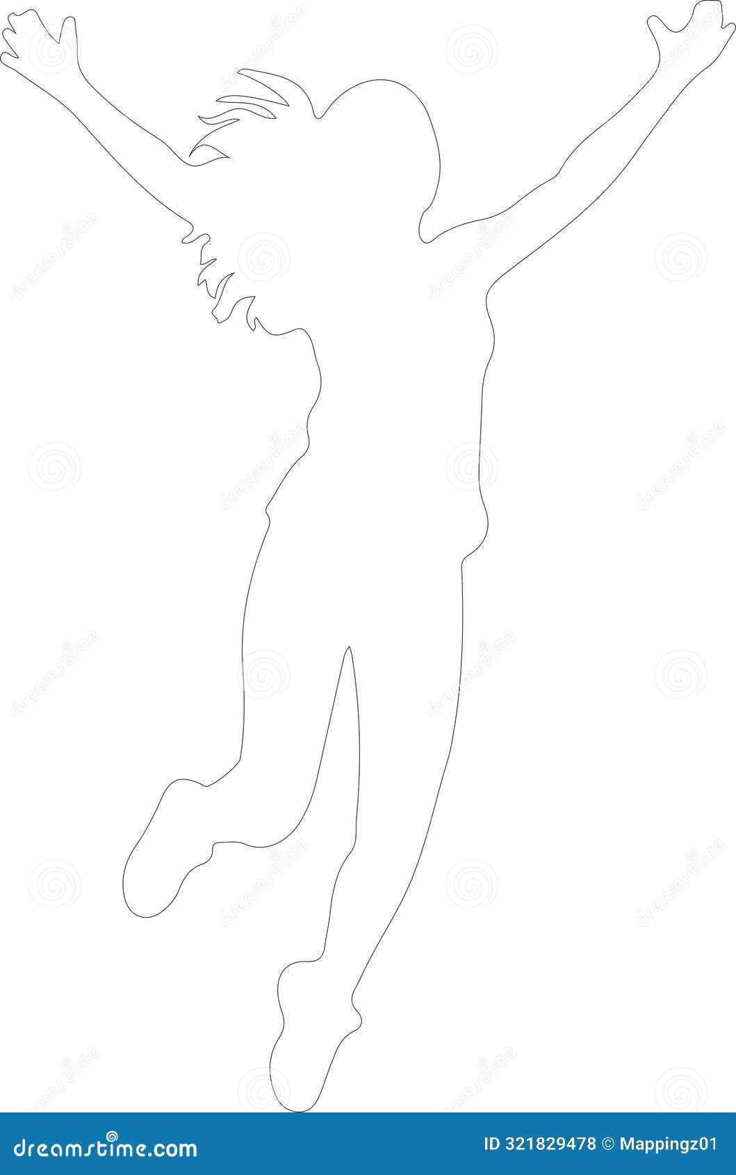 Joy Outline Silhouette Generative Ai Stock Vector - Illustration of ...
