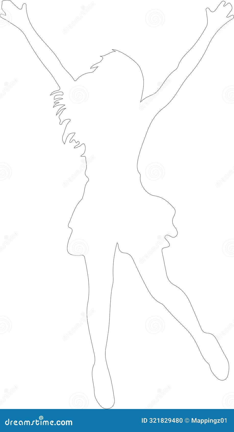 Joy Outline Silhouette Generative Ai Stock Vector - Illustration of ...