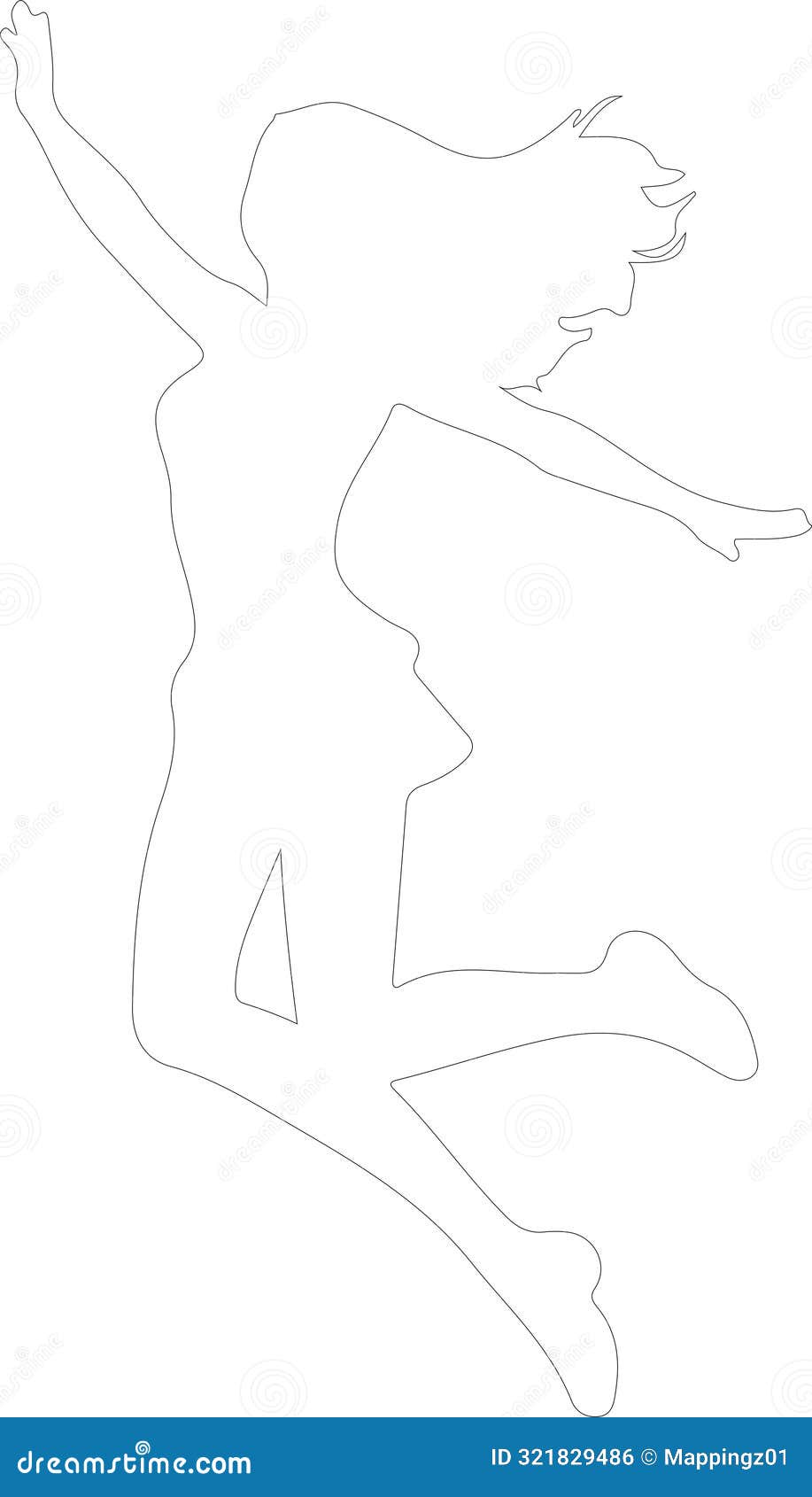 Joy Outline Silhouette Generative Ai Stock Vector - Illustration of ...