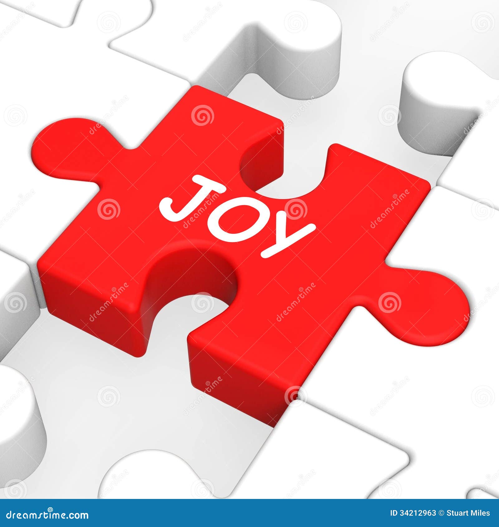 Joy Puzzle Shows Cheerful Fun Happy and Enjoy Stock Illustration ...