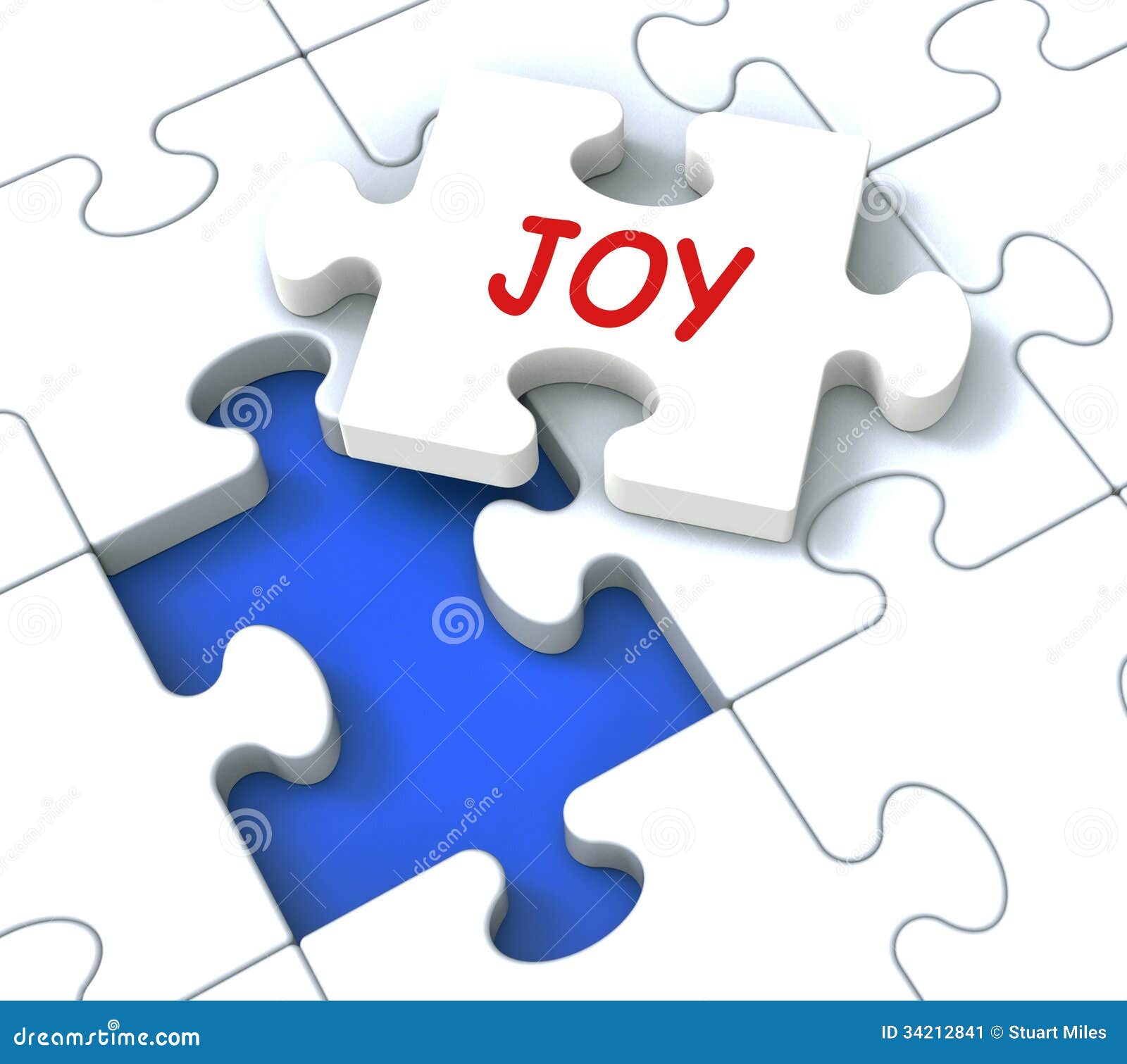 Joy Puzzle Shows Cheerful Joyful Fun Happy and Enjoy Stock Illustration ...