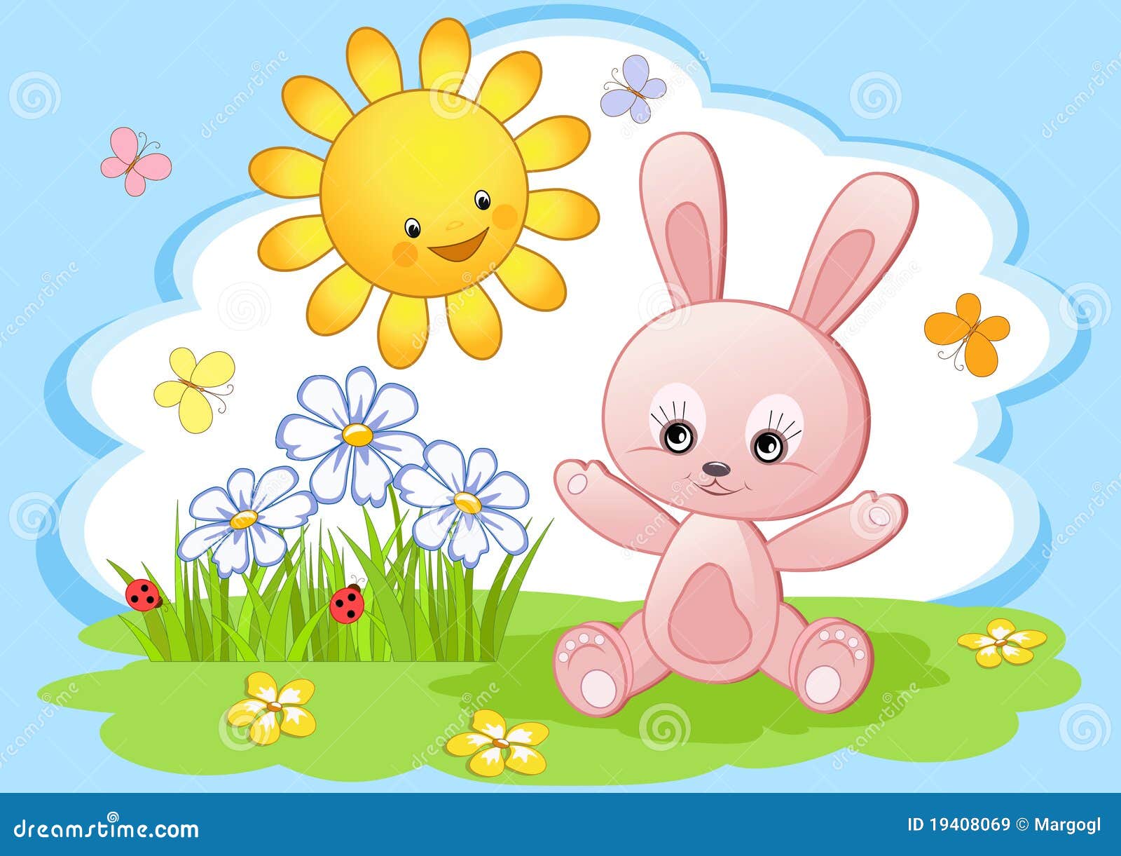 Joy rabbit. stock vector. Illustration of cute, holiday - 19408069
