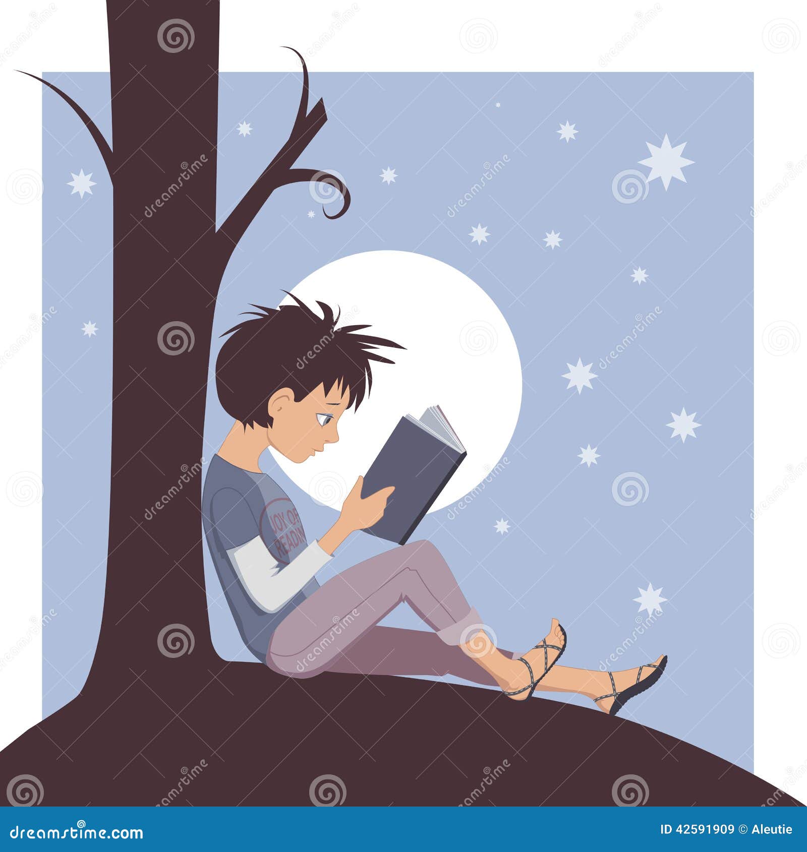 Joy of Reading stock vector. Illustration of child, smart - 42591909