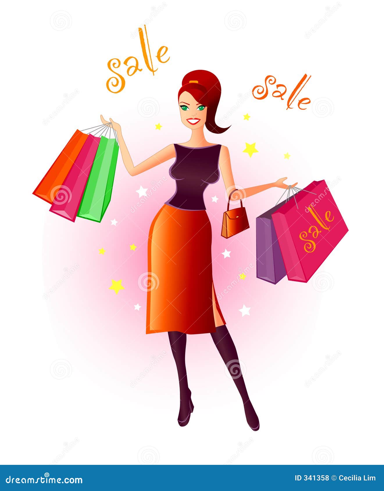Joy of Shopping stock vector. Illustration of purchase - 341358