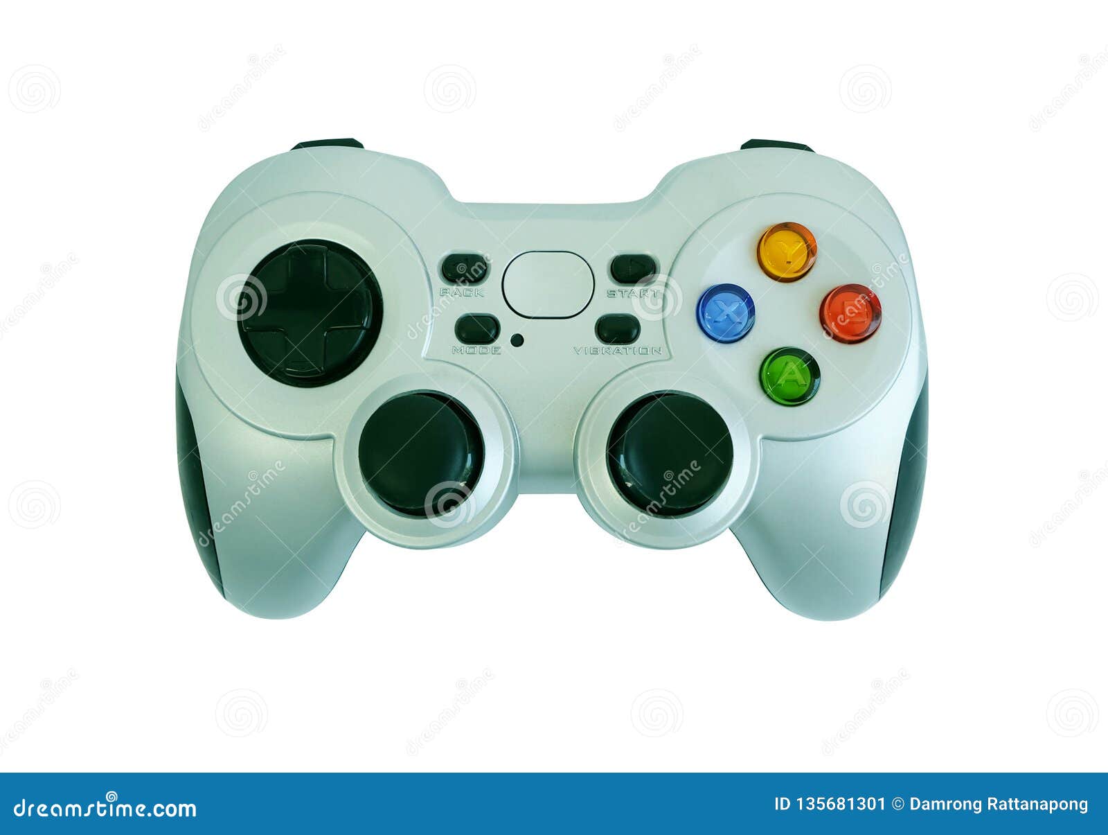 Joy Stick Game Controller Isolated on a White Stock Image - Image of ...