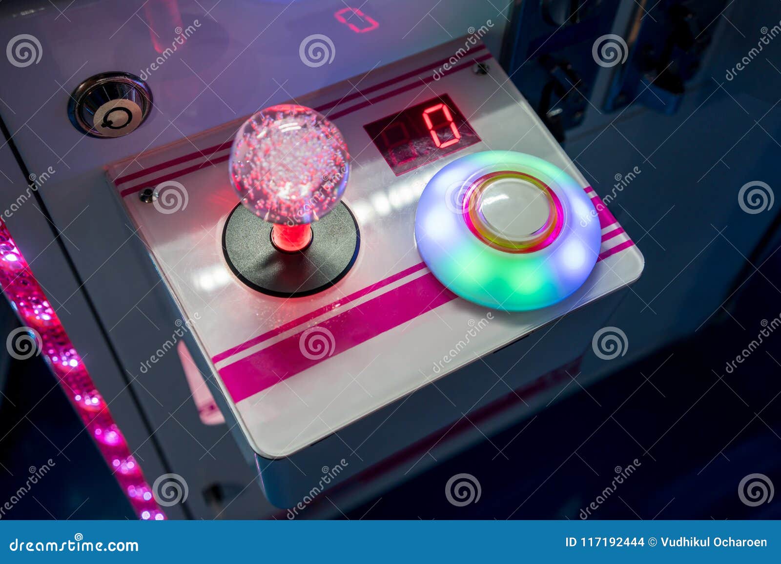 Joy Stick Panel for Arcade Game Controller. Selective Focus on I Stock ...