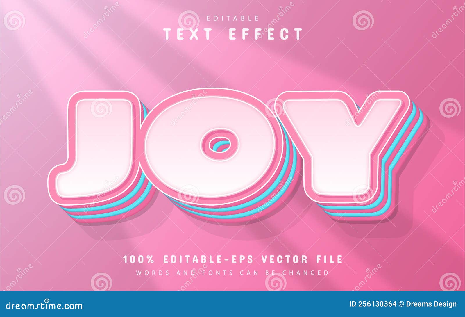 Joy Text, Editable Cartoon Style Text Effect Stock Vector ...