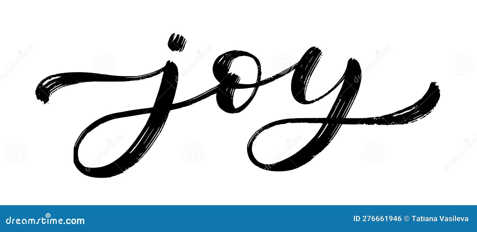 JOY Text Hand Drawn Brush Calligraphy. Joy Script Calligraphy Word ...