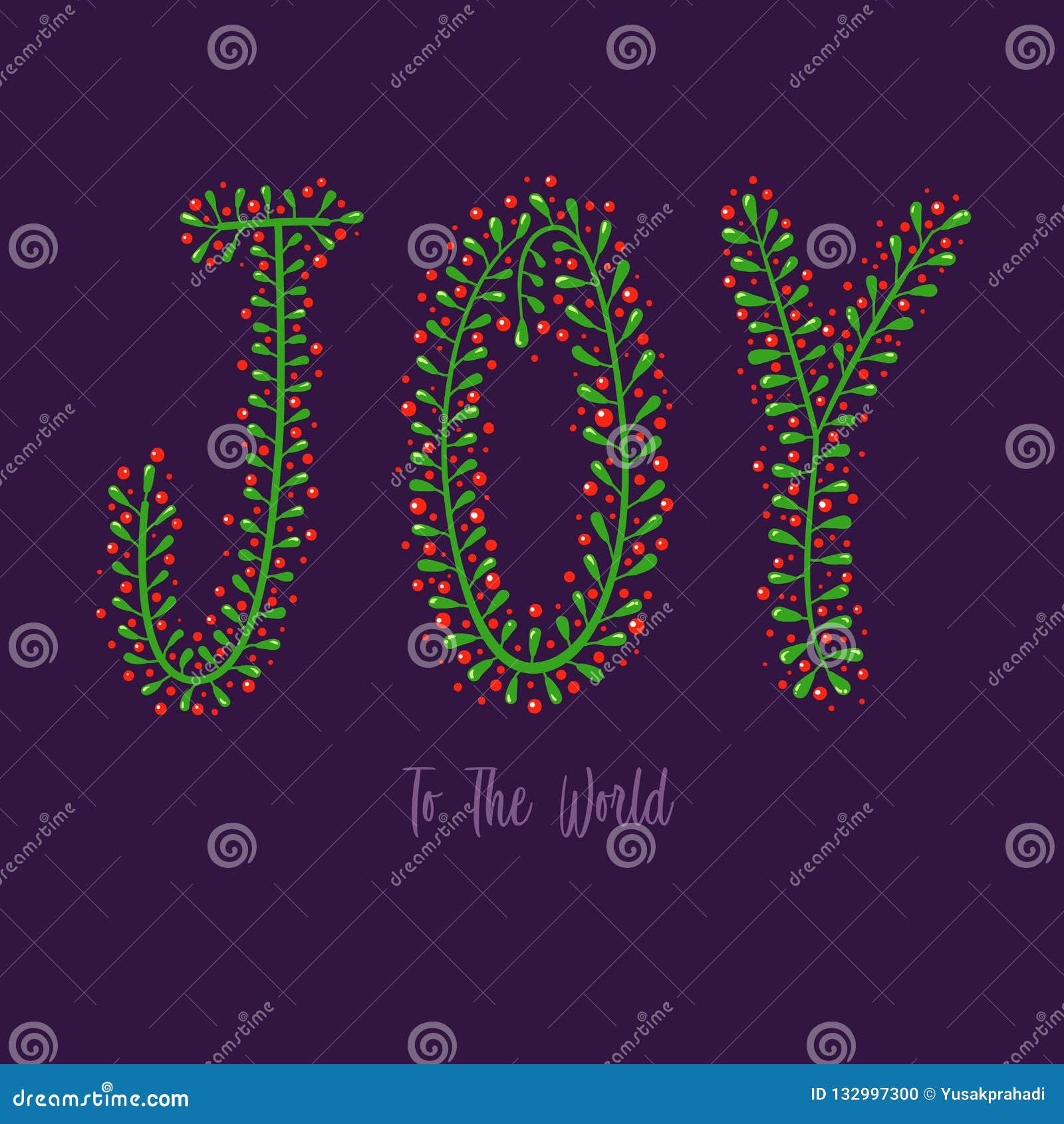 Joy To the World Typography Stock Vector - Illustration of christmas ...